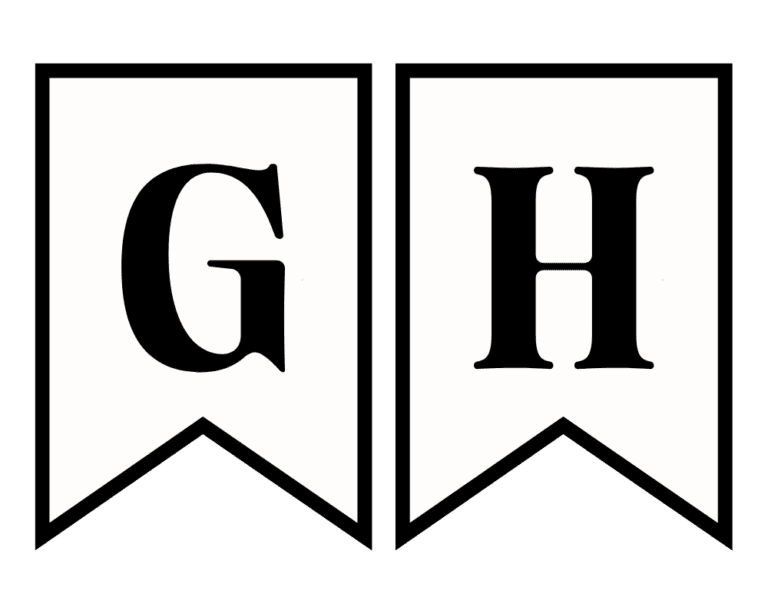 Free Printable Black and White Banner Letters - Our Happy Corner