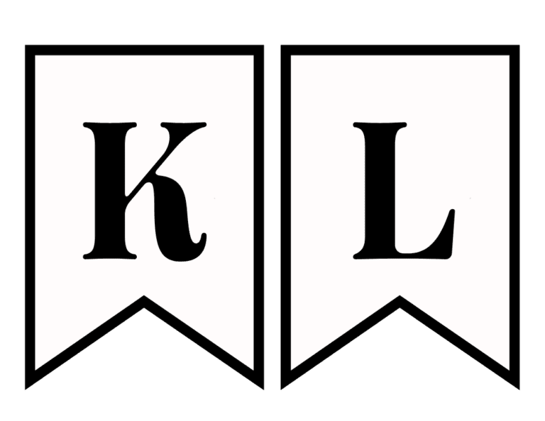 Free Printable Black and White Banner Letters - Our Happy Corner