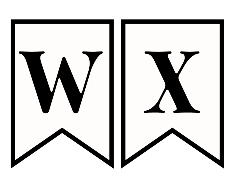 Free Printable Black and White Banner Letters - Our Happy Corner