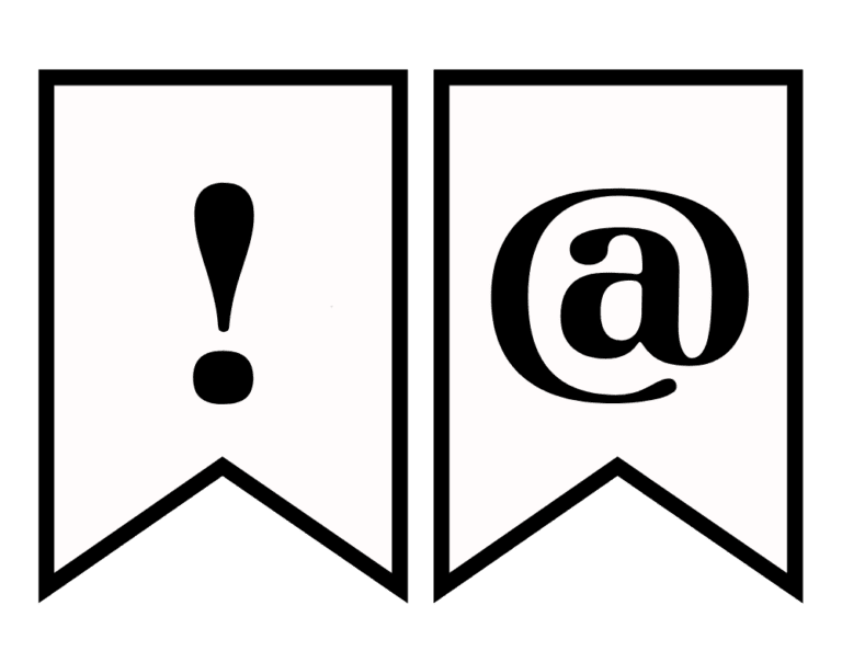 Free Printable Black and White Banner Letters - Our Happy Corner