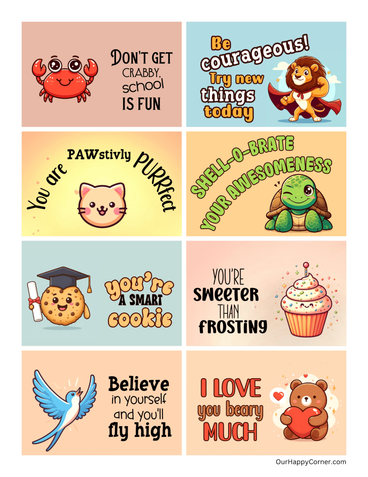 32 Free Printable Lunch Box Notes to Brighten Your Kids Day - Our Happy ...