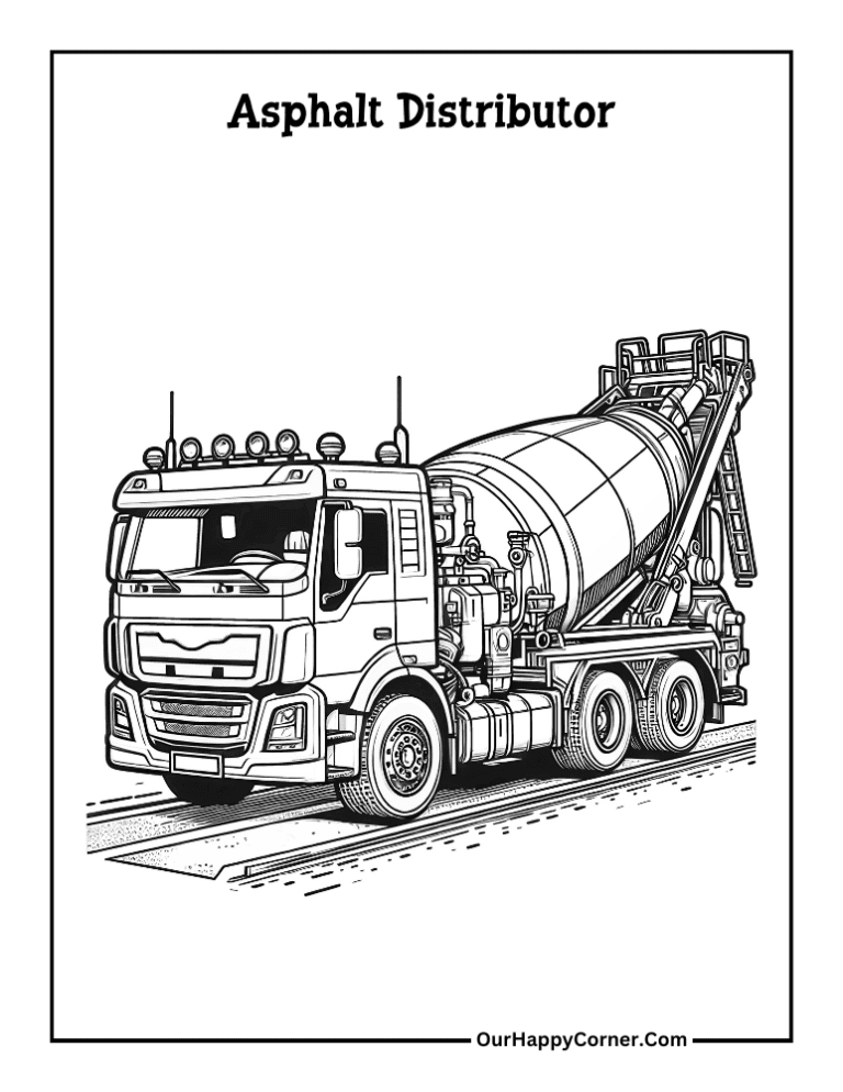 Free Printable Construction Vehicle Coloring Pages - Our Happy Corner