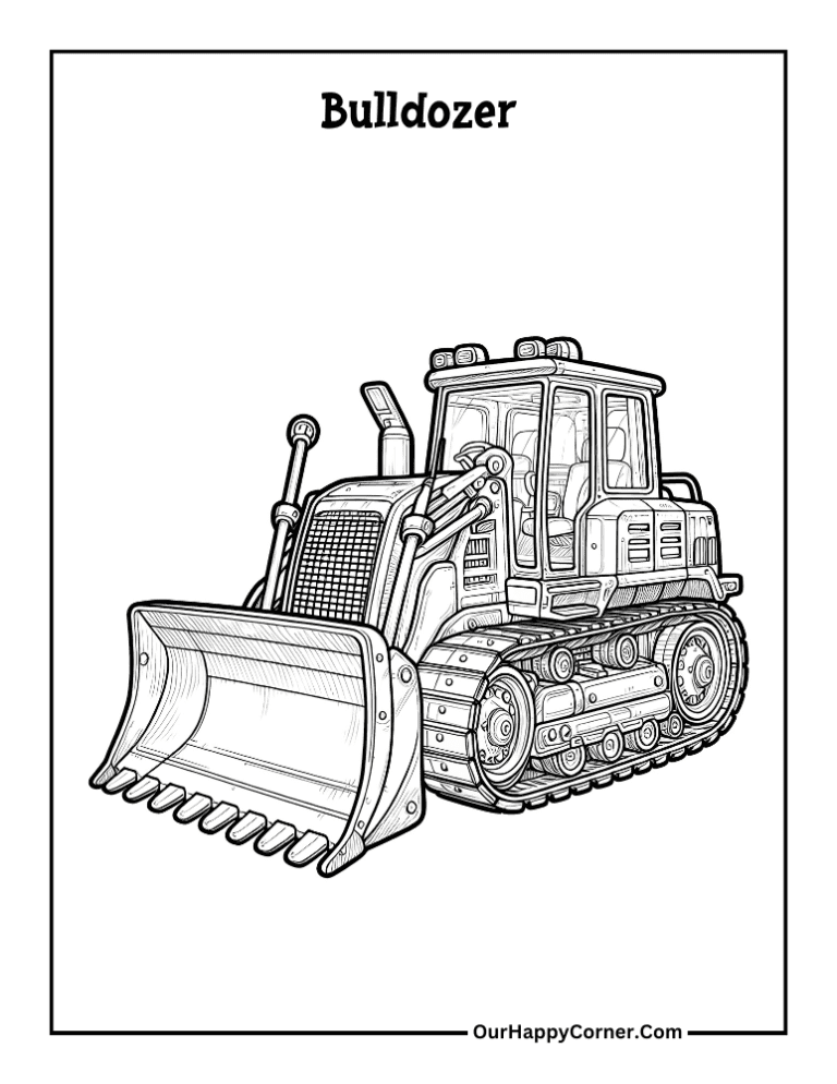 Free Printable Construction Vehicle Coloring Pages - Our Happy Corner