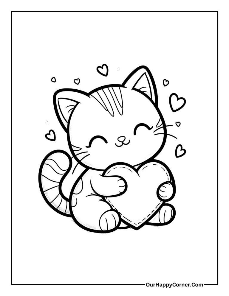 Free Valentine's Day Coloring Pages for Kids - Our Happy Corner