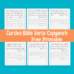 Cursive Bible Verse Copywork Free Printable - Our Happy Corner