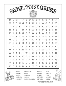 Fun Easter Word Search Puzzles for Kids and Adults - Our Happy Corner