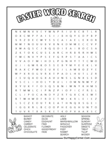 Fun Easter Word Search Puzzles for Kids and Adults - Our Happy Corner