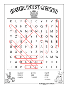 Fun Easter Word Search Puzzles for Kids and Adults - Our Happy Corner