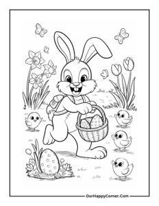 Easter Bunny Coloring Pages Free Printable - Our Happy Corner
