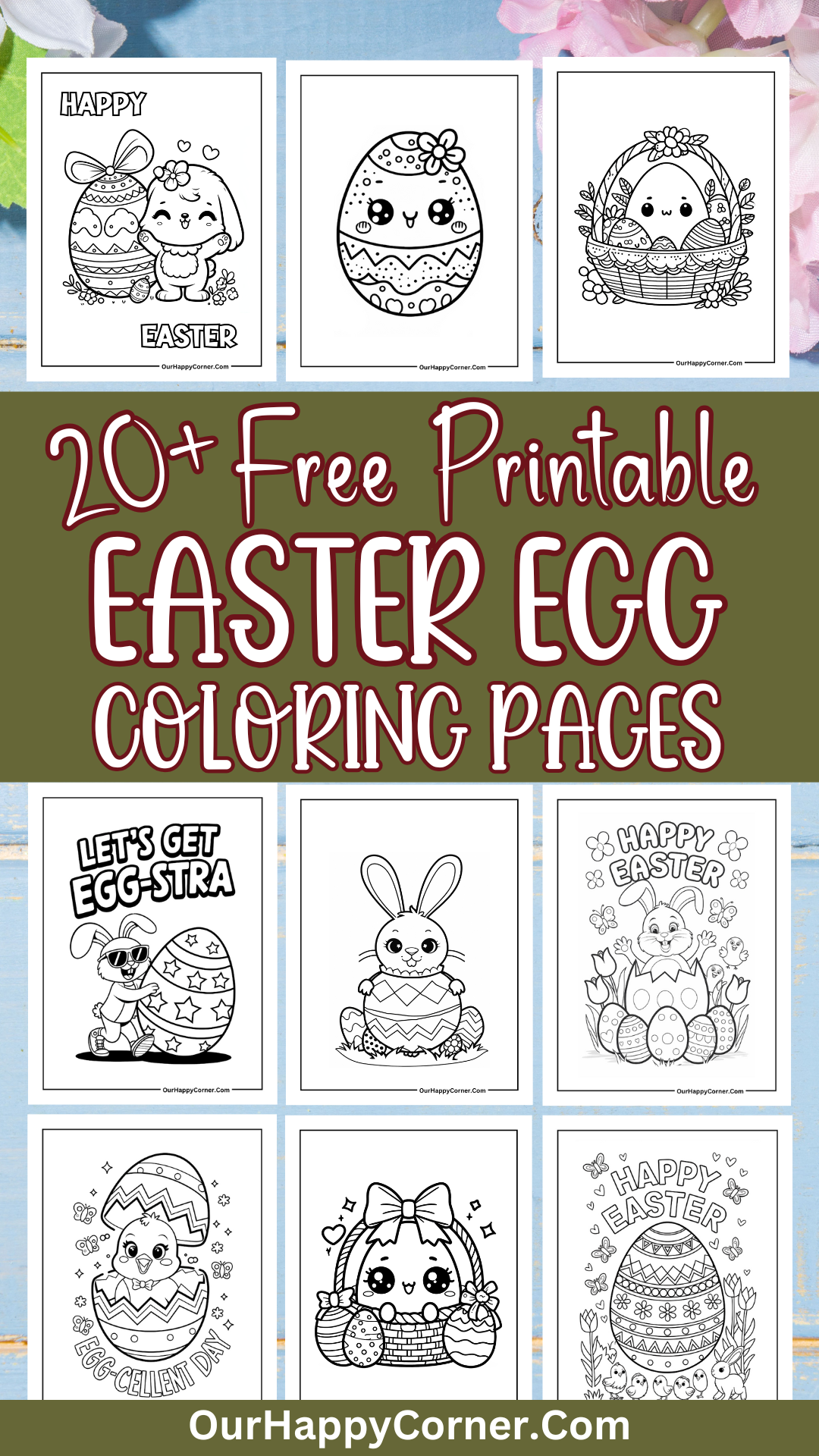 Easter Egg Coloring Pages Free Printable - Our Happy Corner