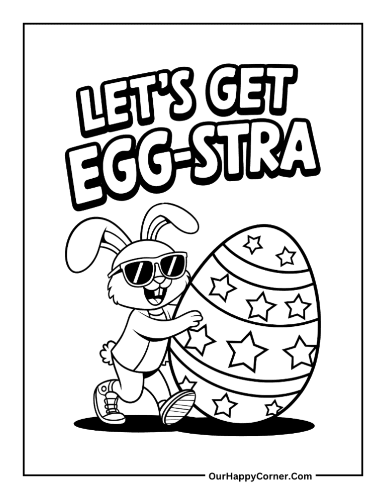 Easter Egg Coloring Pages Free Printable - Our Happy Corner