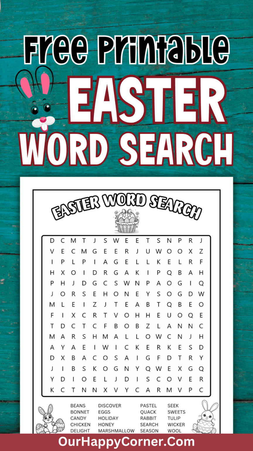 Fun Easter Word Search Puzzles for Kids and Adults - Our Happy Corner