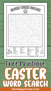Fun Easter Word Search Puzzles for Kids and Adults - Our Happy Corner