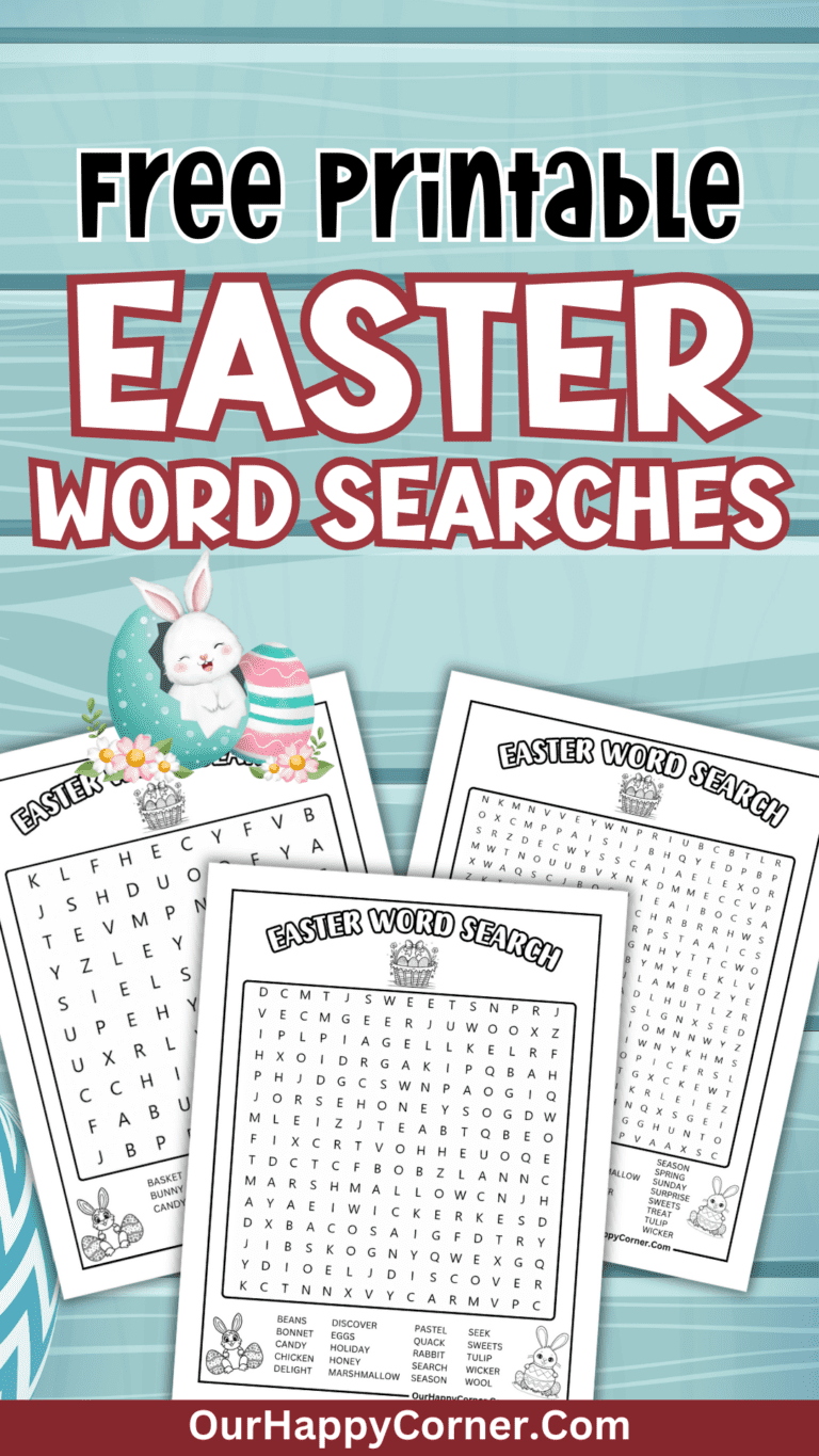 Fun Easter Word Search Puzzles for Kids and Adults - Our Happy Corner