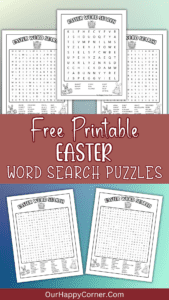 Fun Easter Word Search Puzzles for Kids and Adults - Our Happy Corner