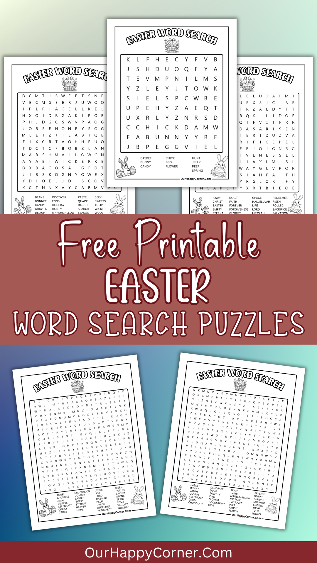 Fun Easter Word Search Puzzles for Kids and Adults - Our Happy Corner