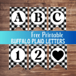 Free Printable Buffalo Plaid Letters - Our Happy Corner