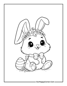 Easter Bunny Coloring Pages Free Printable - Our Happy Corner