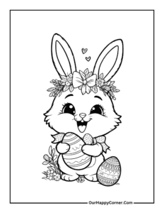 Easter Bunny Coloring Pages Free Printable - Our Happy Corner