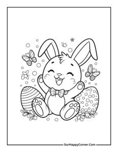 Easter Bunny Coloring Pages Free Printable - Our Happy Corner