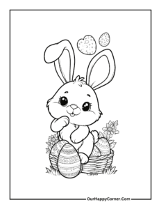 Easter Bunny Coloring Pages Free Printable - Our Happy Corner