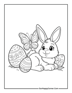 Easter Bunny Coloring Pages Free Printable - Our Happy Corner