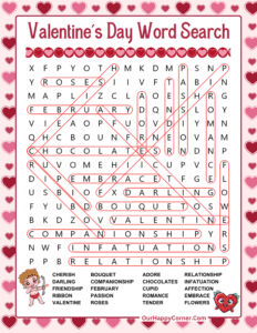 Free Printable Valentine's Day Word Search Puzzles - Our Happy Corner