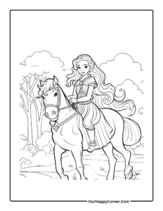 Horse Coloring Pages for Kids Free Printable - Our Happy Corner