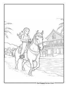 Horse Coloring Pages for Kids Free Printable - Our Happy Corner
