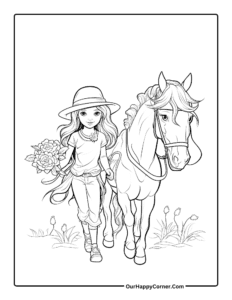 Horse Coloring Pages for Kids Free Printable - Our Happy Corner