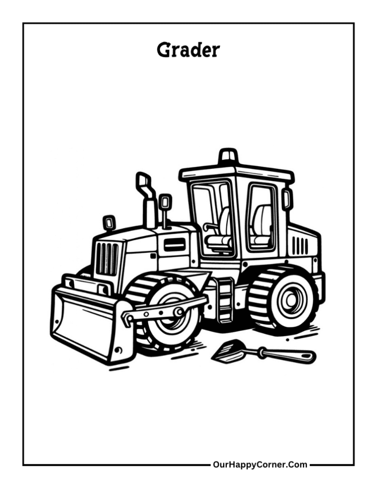 Free Printable Construction Vehicle Coloring Pages - Our Happy Corner