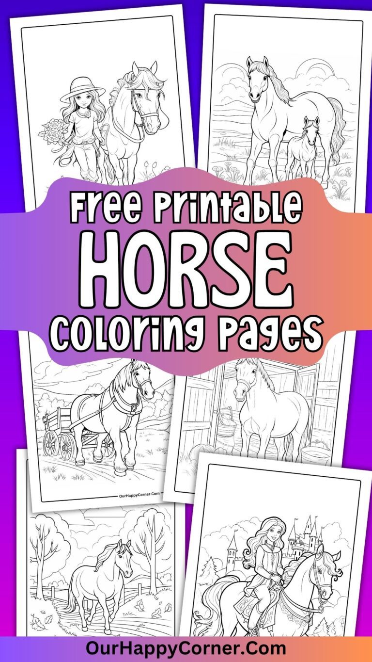 Horse Coloring Pages for Kids Free Printable - Our Happy Corner