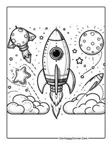 Outer Space Coloring Pages Free Printable - Our Happy Corner