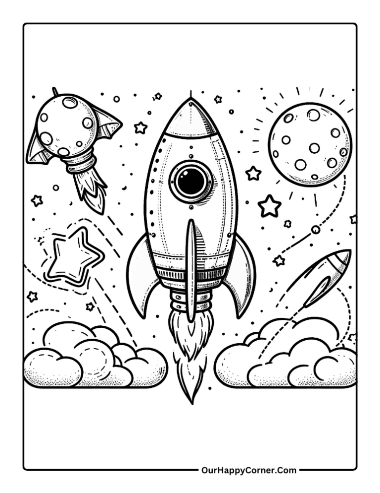 Outer Space Coloring Pages Free Printable - Our Happy Corner