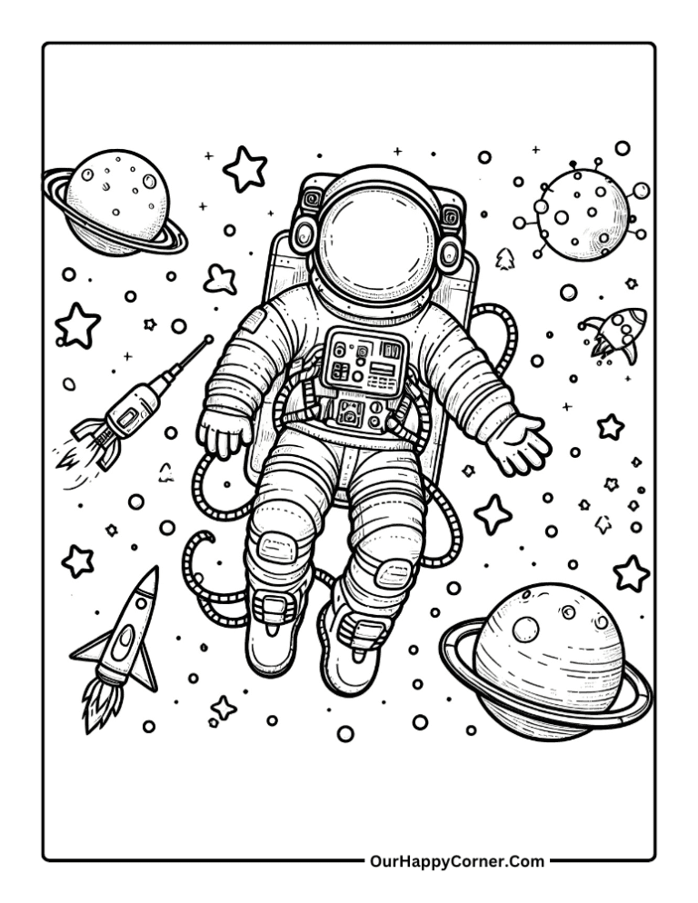 Outer Space Coloring Pages Free Printable - Our Happy Corner