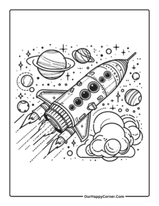 Outer Space Coloring Pages Free Printable - Our Happy Corner