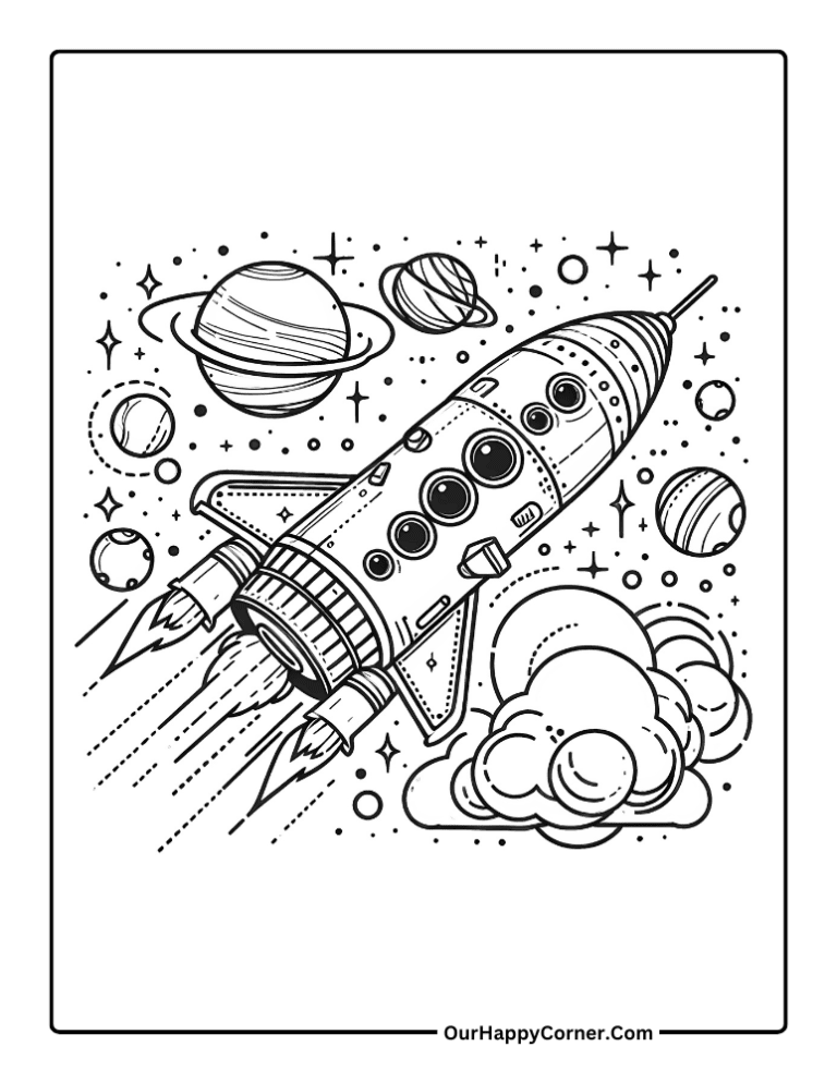 Outer Space Coloring Pages Free Printable - Our Happy Corner