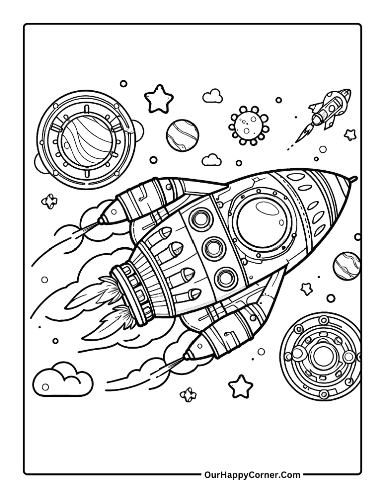 Outer Space Coloring Pages Free Printable - Our Happy Corner