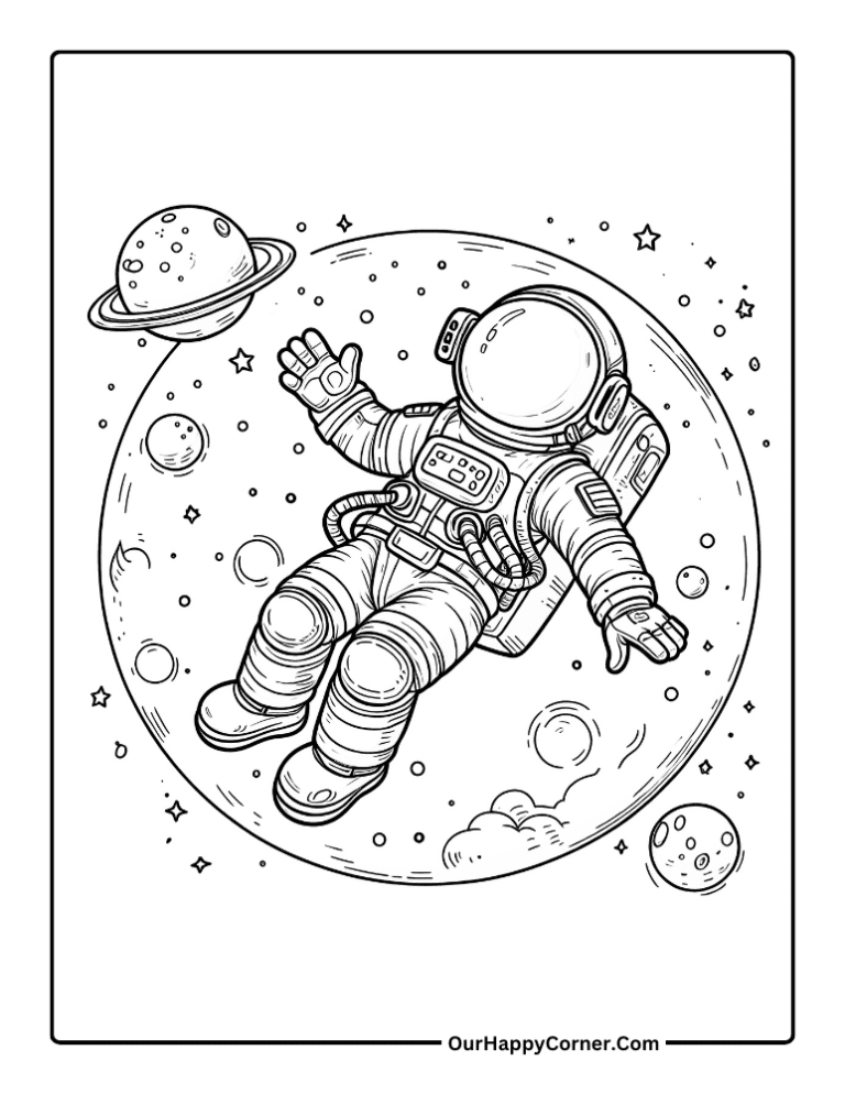 Outer Space Coloring Pages Free Printable - Our Happy Corner