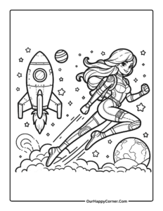 Outer Space Coloring Pages Free Printable - Our Happy Corner