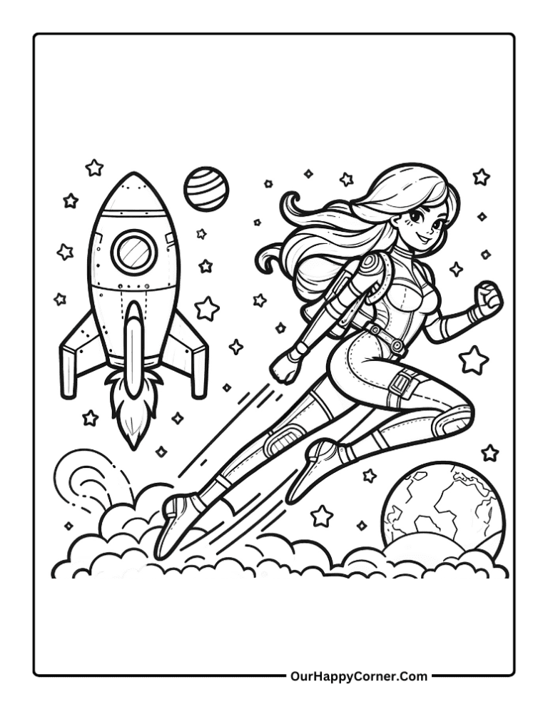 Outer Space Coloring Pages Free Printable - Our Happy Corner