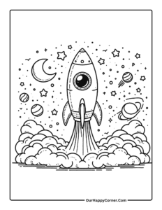 Outer Space Coloring Pages Free Printable - Our Happy Corner