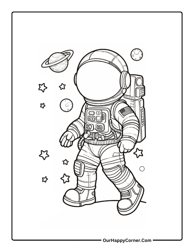 Outer Space Coloring Pages Free Printable - Our Happy Corner
