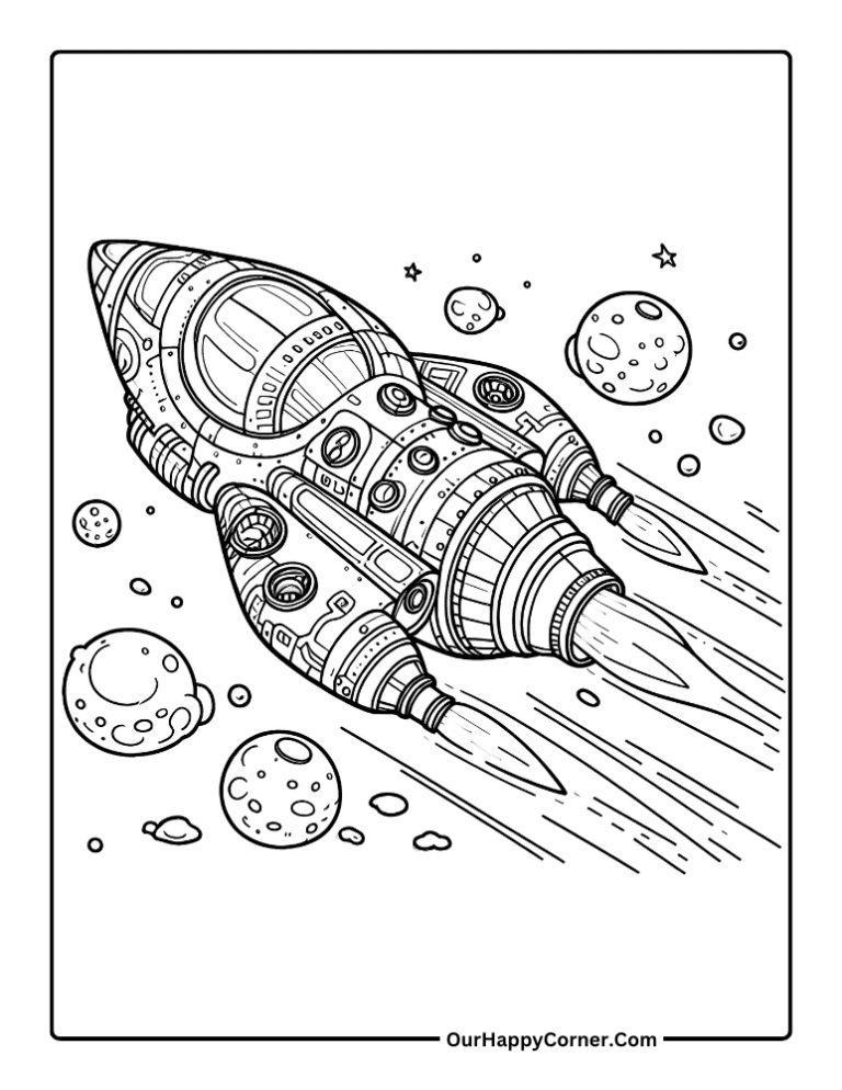 Outer Space Coloring Pages Free Printable - Our Happy Corner