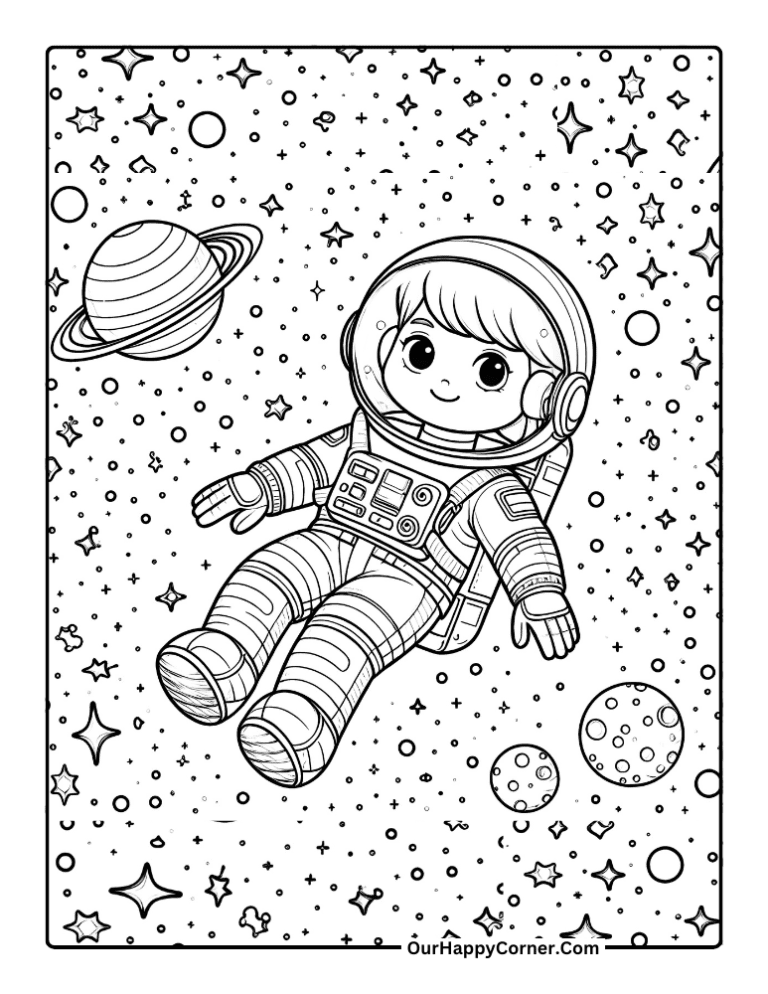 Outer Space Coloring Pages Free Printable - Our Happy Corner