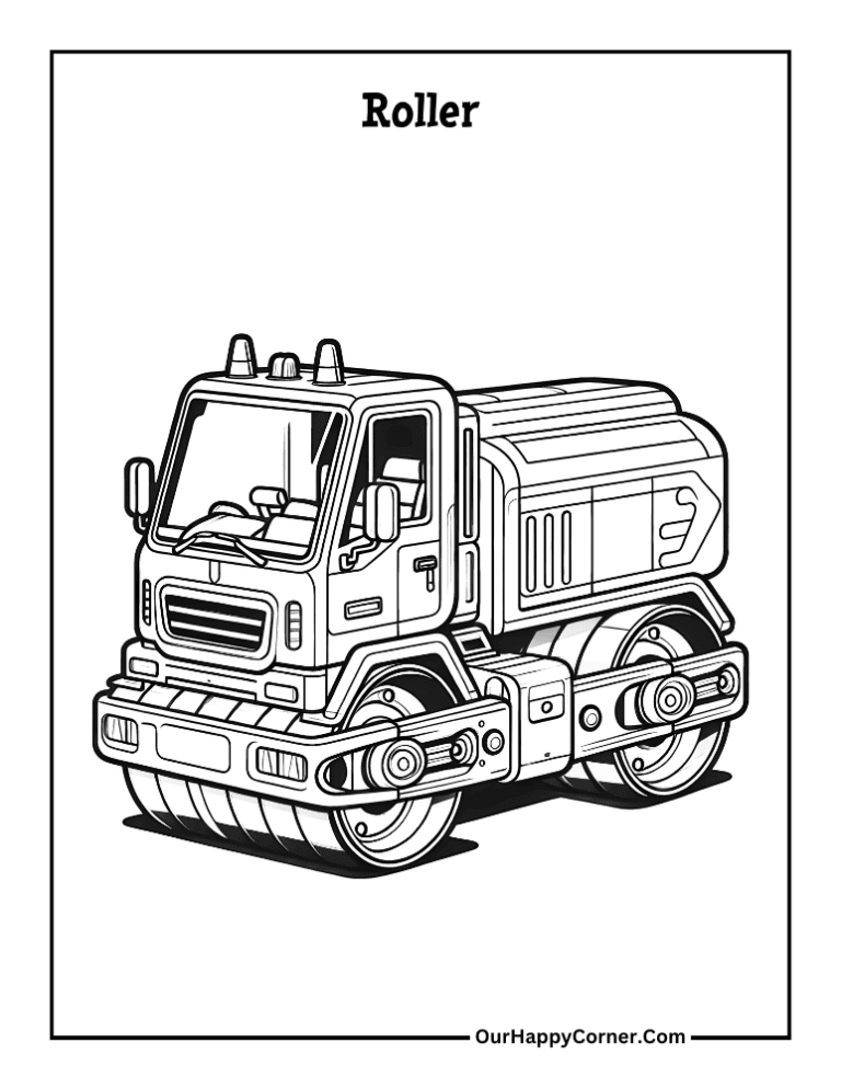 Free Printable Construction Vehicle Coloring Pages - Our Happy Corner