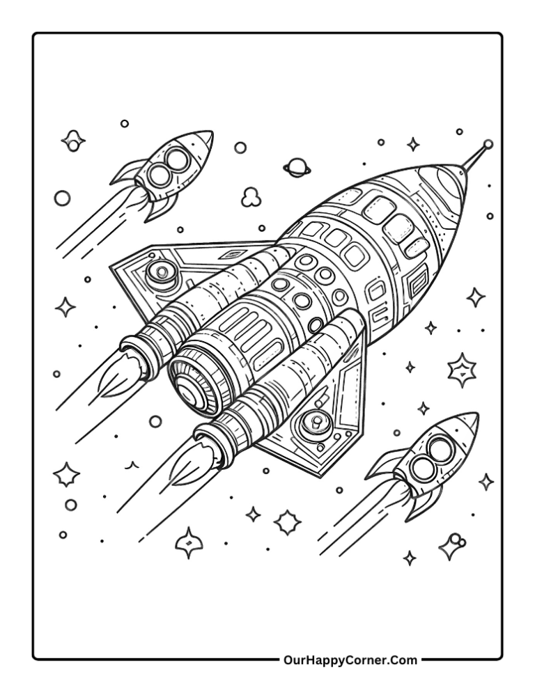 Outer Space Coloring Pages Free Printable - Our Happy Corner