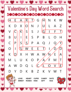 Free Printable Valentine's Day Word Search Puzzles - Our Happy Corner
