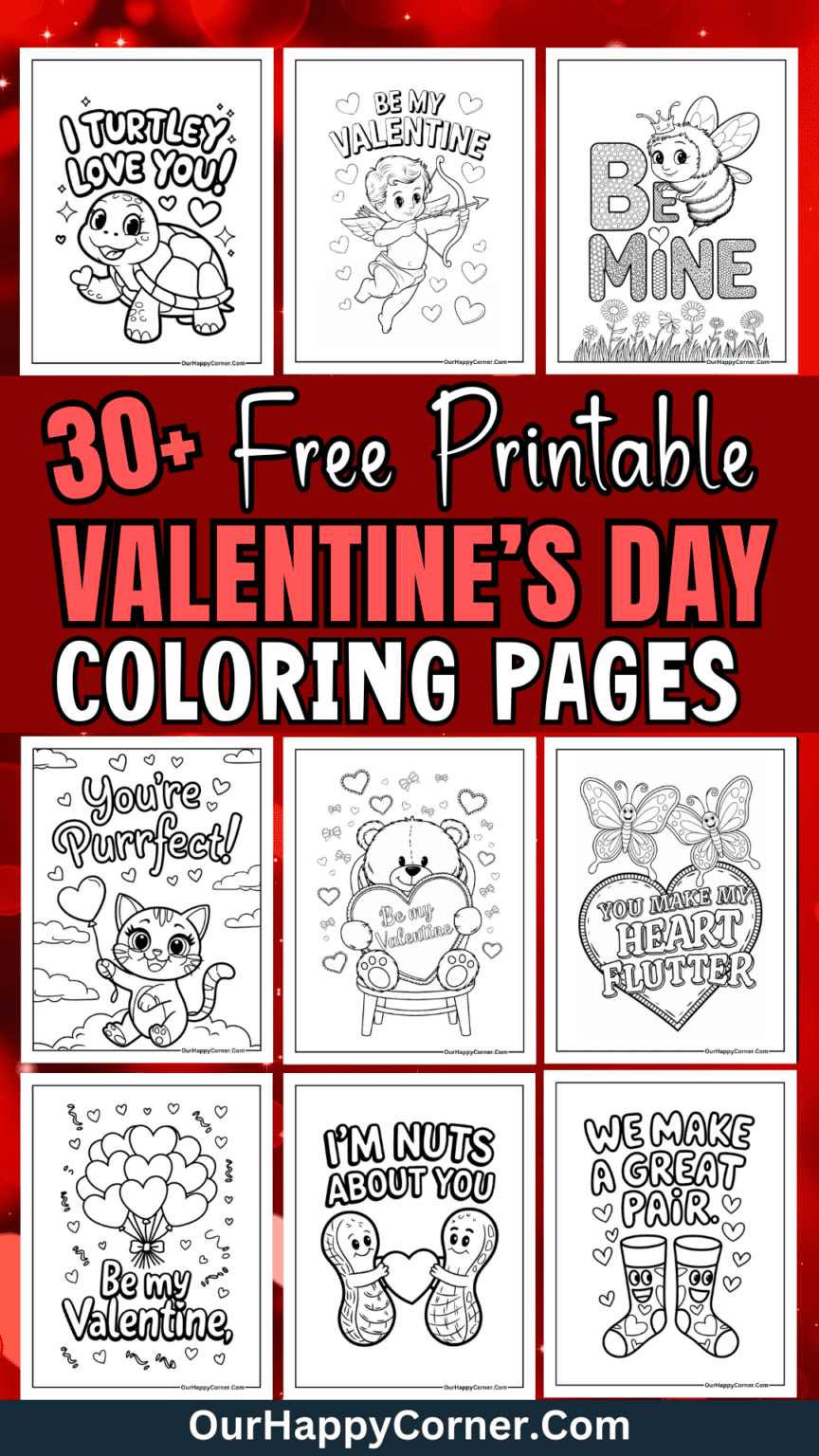 Free Valentine's Day Coloring Pages for Kids - Our Happy Corner