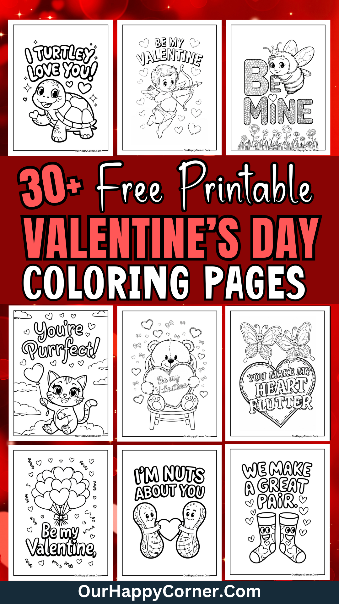 Free Valentine's Day Coloring Pages for Kids - Our Happy Corner